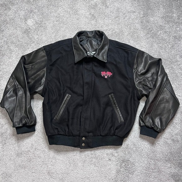 Vintage | Jackets & Coats | Vintage Leather Wool 9s Mm Mars Bomber ...